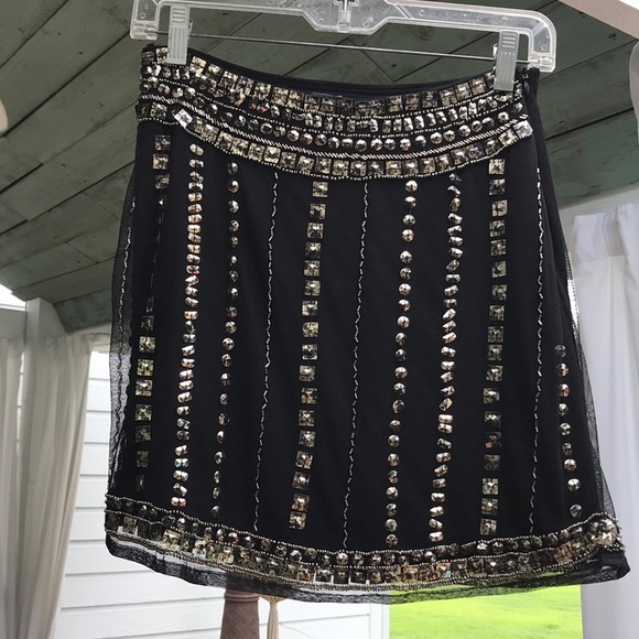 Angie | Skirts | Angie Brand Senquin Beaded Small Mini Skirt | Poshmark